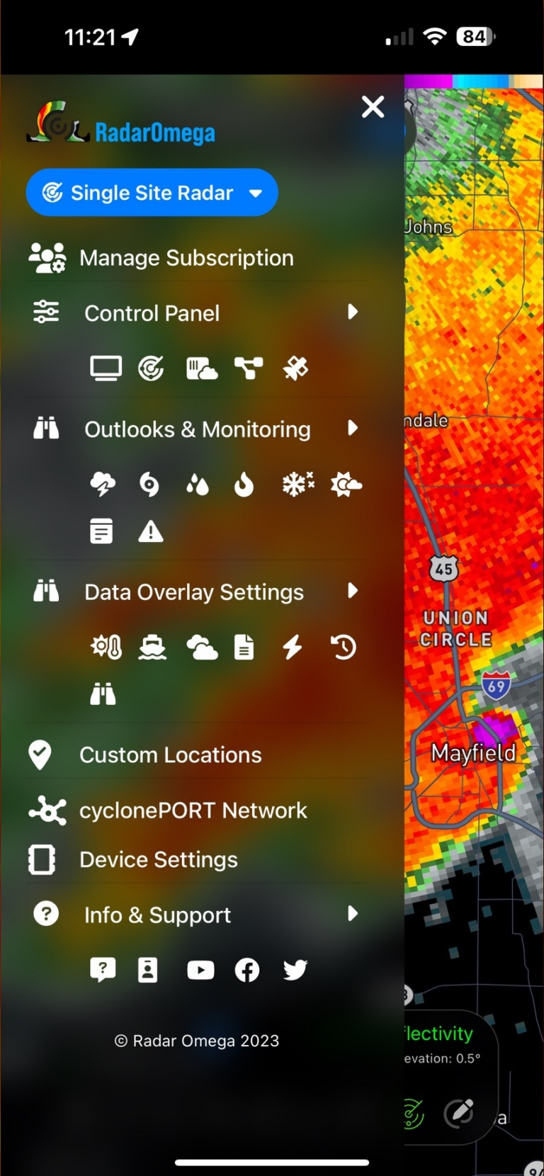 RadarOmega — Weather Radar App - cyclonePort